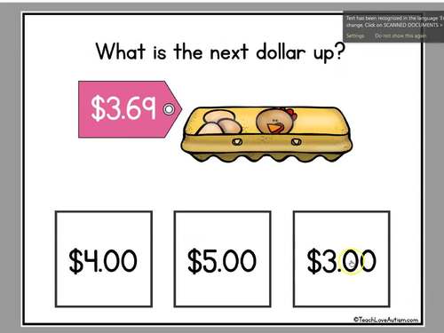 Dairy Next Dollar Up Digital Task Cards and Boom Cards by Teach Love Autism