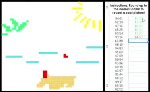 Life Skills - Money Dollar Up - Pixel Art - Google Sheets - Summer - ESY