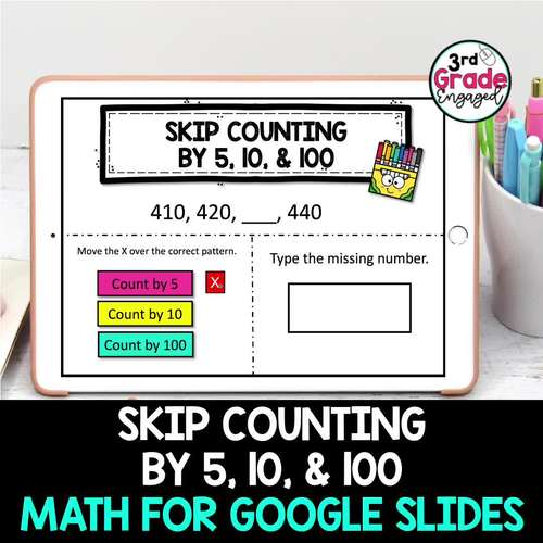 Skip Counting by 5, 10, & 100 Printable & Digital Math Task Cards