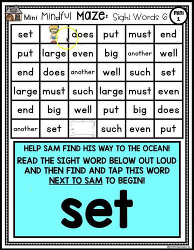 Interactive PDF Sight Words Mazes Second 100 *151-200 | TPT