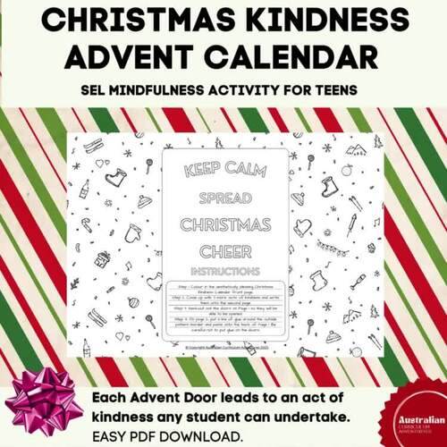 Christmas Kindness Advent Calendar | For Teens | TPT