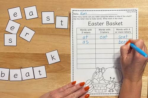 Making Words Spelling and Word Building Easter Activity for Grades 1-2