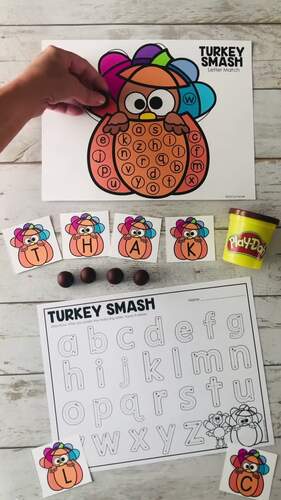 Thanksgiving Matching Uppercase and Lowercase Letters Smash Game