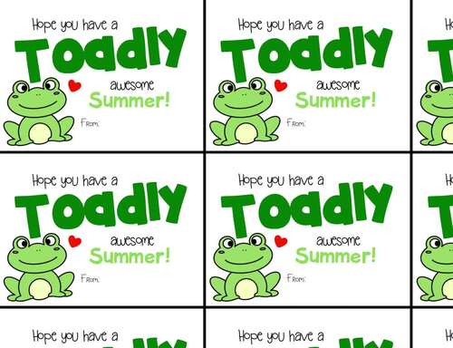 Toad-Themed End of Year (EOY) Gift Tag- Hope you have a Toadly awesome ...
