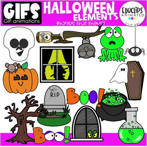GIFs - HALLOWEEN ELEMENTS - Animated Images - {Educlips} by Educlips