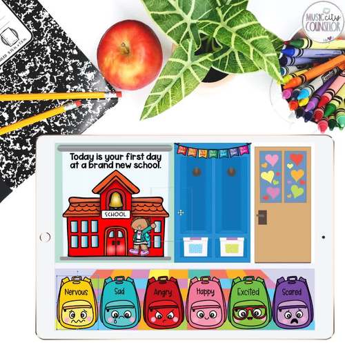 Back to School Feelings Counseling & SEL Game, In-Person & Digital Learning