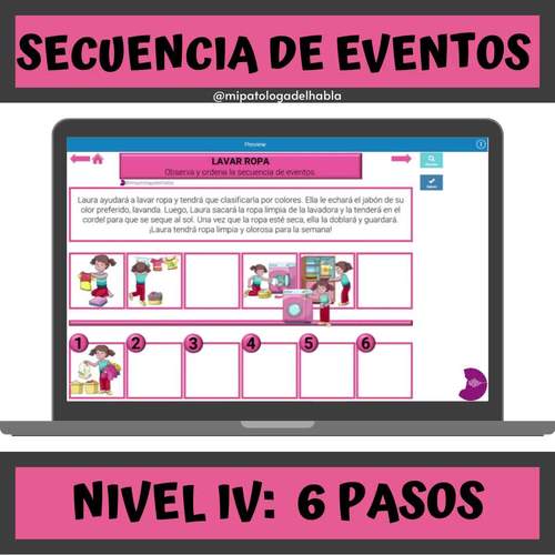Secuencia de Eventos 6 Pasos Nivel IV Sequence of Events Spanish Boom Cards