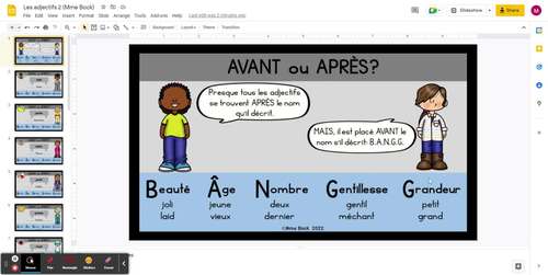 Les adjectifs 2: AVANT ou APRÈS? Google Slides™ by Mme Bock | TPT