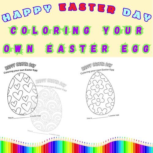 Coloring your own Easter Egg by AZURY | TPT