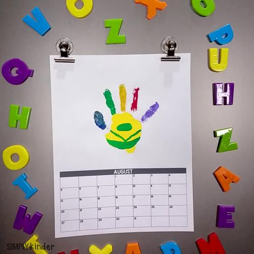 Handprint Calendar 2021-2022 - Editable by Simply Kinder | TpT
