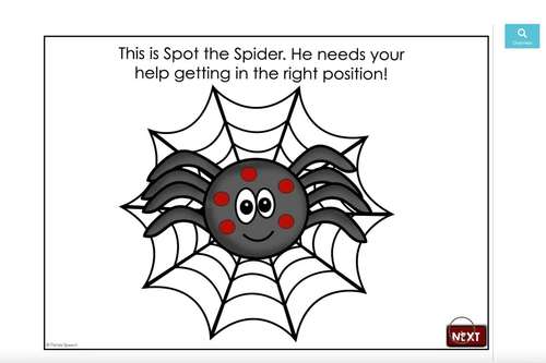 Spot the Spider Positional Vocabulary BOOM Cards by Panda Speech