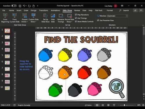 Digital Hide & Seek | Find the Squirrel | Fall Letters Numbers Shapes ...