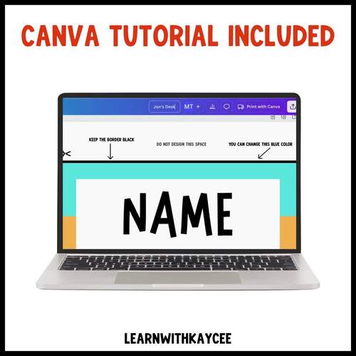 Canva: Design a Desk Name Tag for Students | Back to School Activity
