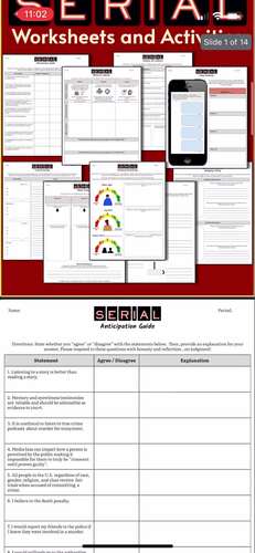 Serial Podcast - 9 Worksheets & Activities -Engaging and Fun by The ELA ...
