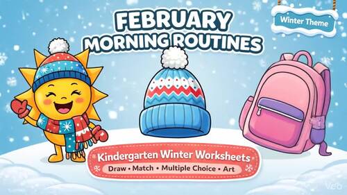 February Morning Routines for Kindergarten | Winter Worksheets & Activities