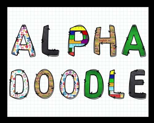 Back To School Clip Art/Bulletin Board Doodle Alphabet Letters&Numbers