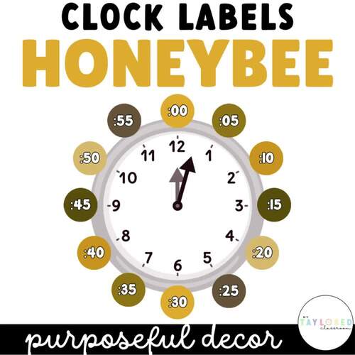 Honeybee Clock Labels | Bee-Themed Classroom Decor by My Taylored Classroom