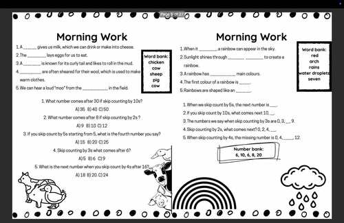 April Morning Work for 2nd Grade | Daily Math & ELA Spiral Review ...
