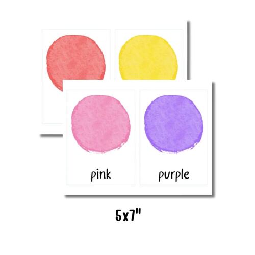 Watercolor Color Flash Cards for Kids | Printable Learning Colors ...