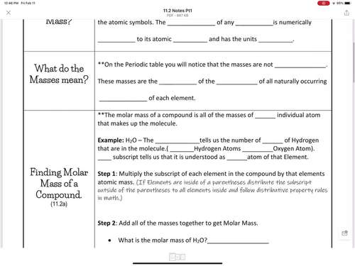 Chemistry Unit 11 The Mole Lesson 2 (2 Days) by Numbers and Nuclei