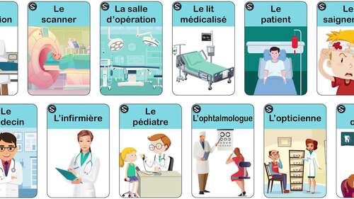 LA SANTÉ, FRENCH "Health" Vocabulary Flashcards, (9x6cm). 50 noms et ...