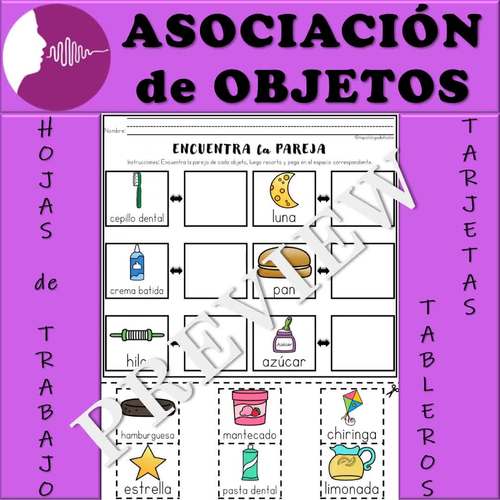 Asociación de Objetos o Palabras Compara y Contrasta We Go Together Spanish