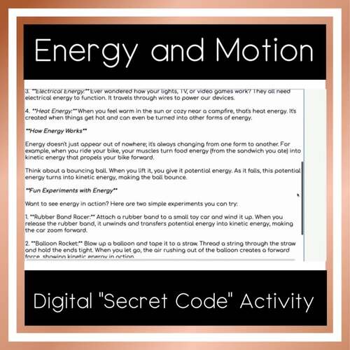 Force and Motion, Digital Activity, Science Activity | TPT