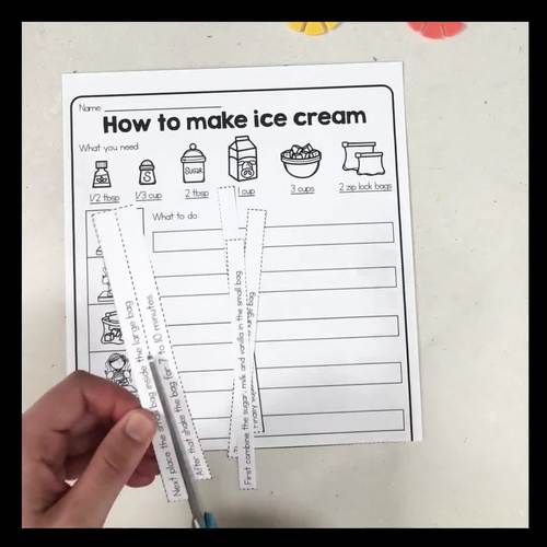 How To Make Ice Cream In A Bag | STEM Sequencing Worksheets & Digital ...