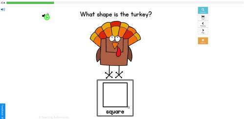Matching 2D Shapes | Errorless Learning Thanksgiving Boom Cards | TpT