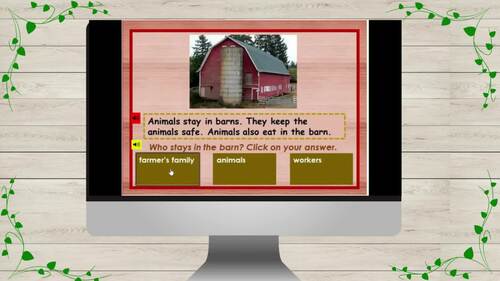 Types of Farms Reading Comprehension (Boom Cards with Audio) | TPT
