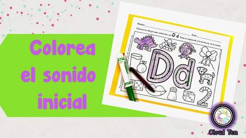 Colorea el sonido inicial by Cloud Ten | TPT