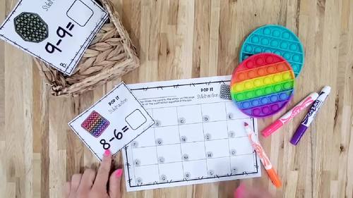 Subtraction within 10 Fidget Bubble Poppers |POP IT SOLVE IT | TpT