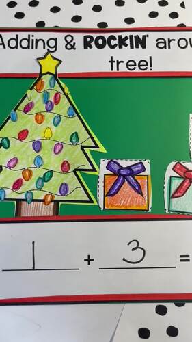 Christmas Addition Math Craft by The Teaching Diva Corner | TPT