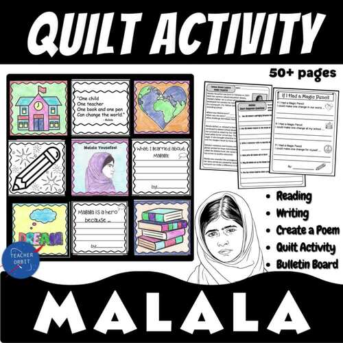Malala Writing Art Quilt Activity Malala's Magic Pencil Women's History ...