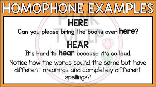 Homophones PowerPoint - Guided Teaching by Pink Tulip Teaching Creations