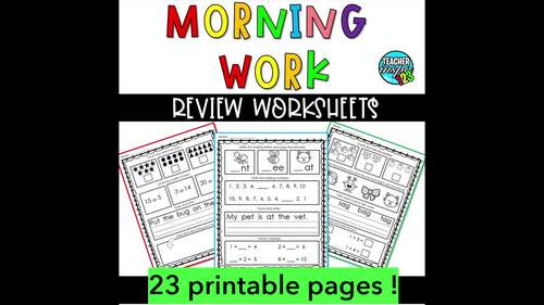 First Grade No Prep Math Centers and Literacy Centers by Teacherinspo123