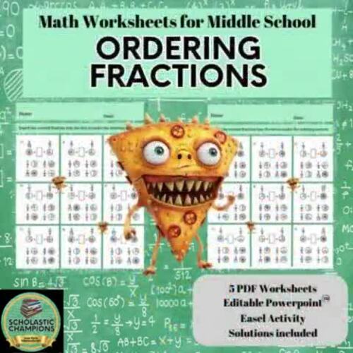 FRACTIONS WORKSHEETS BUNDLE-Middle School Math by Scholastic Champions