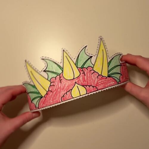 Dragon Paper Crown Headband Craft Printable Coloring Activity for kids ...