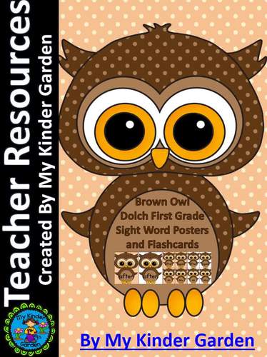 Brown Owl Dolch Sight Word Flash Cards & Posters 1st Grade High ...