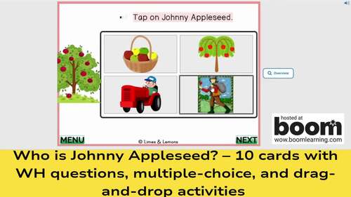 Johnny Appleseed Digital Boom Cards Story, Math & Apple Life Cycle K–3