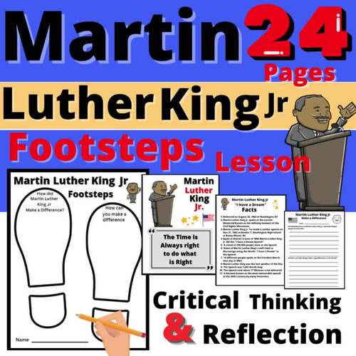 Martin Luther King Jr Footprints Biography MLK Black History Craft Writing