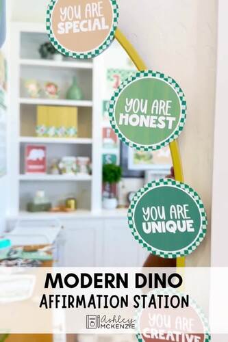 Affirmation Station Dinosaur Classroom Decor | Positive Affirmations ...