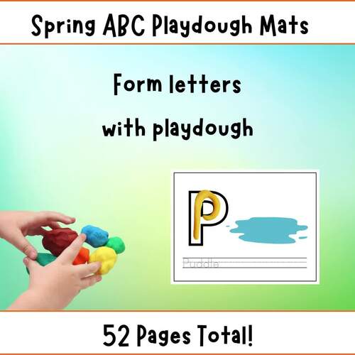 Spring Alphabet Playdough Mat for Preschool, PreK and Kindergarten
