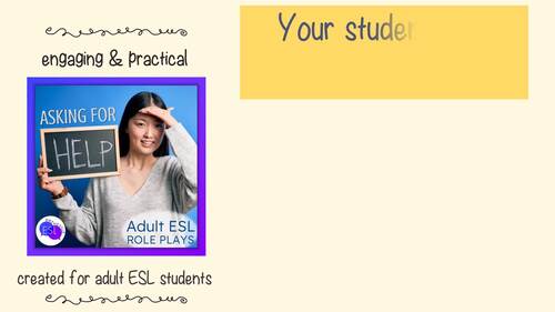Asking for Help ROLE PLAYS for Adult ESL: scripts, scenarios, and more!