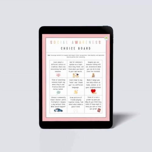 Social Emotional Learning Choice Board Bundle | Coping Skills & Self ...