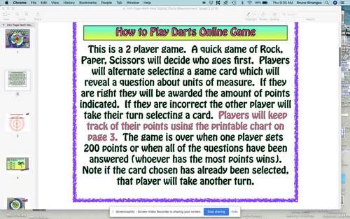 Math Moji: Darts Google Slides Game & Board Games - Measurement | TPT