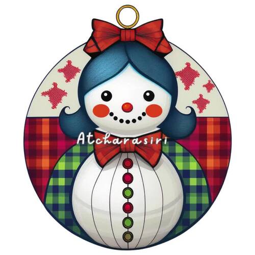 Snowman Christmas Ornaments - 12 PNG Files with Transparent Background