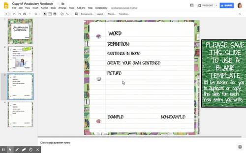 Vocabulary DIGITAL Interactive Notebook and Word Wall Bulletin Board ...