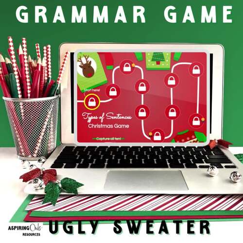 Christmas Grammar Sentences Ugly Sweater Google Game by Aspiring Owls ...