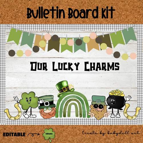 St. Patrick's Day Bulletin Board Kit | Retro Lucky Charms Decor | March ...